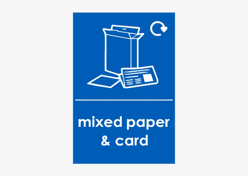 Mixed Paper And Cardboard Waste Recycling Sticker Safety-label - Paper ...