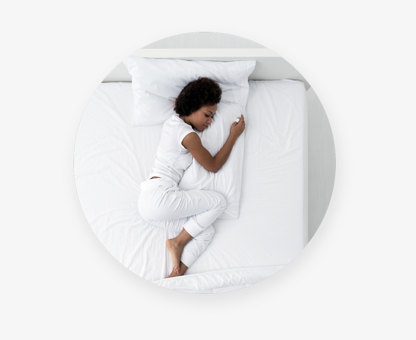 Woman Sleeping On Mattress - Bed Sleeping Top View PNG Image ...