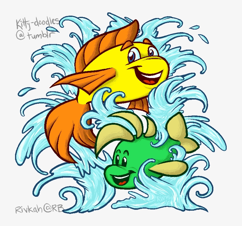 Freddi Fish & Luther Weasyl Png Transparent - Freddi Fish Cartoon PNG ...