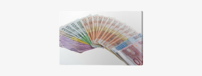 Euro Bank Notes Organized In A Flapper Canvas Print - Euro Banknotes ...