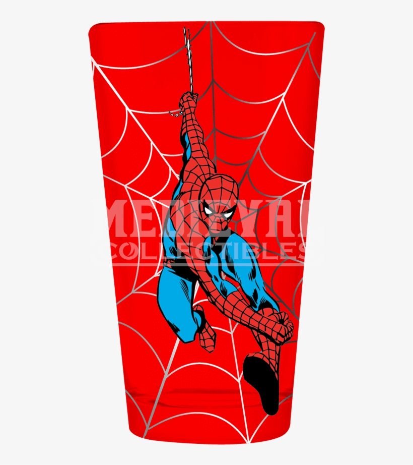 Marvel Spider-man Red Pint Glass - Marvel Spiderman Web Slinging Set Of ...