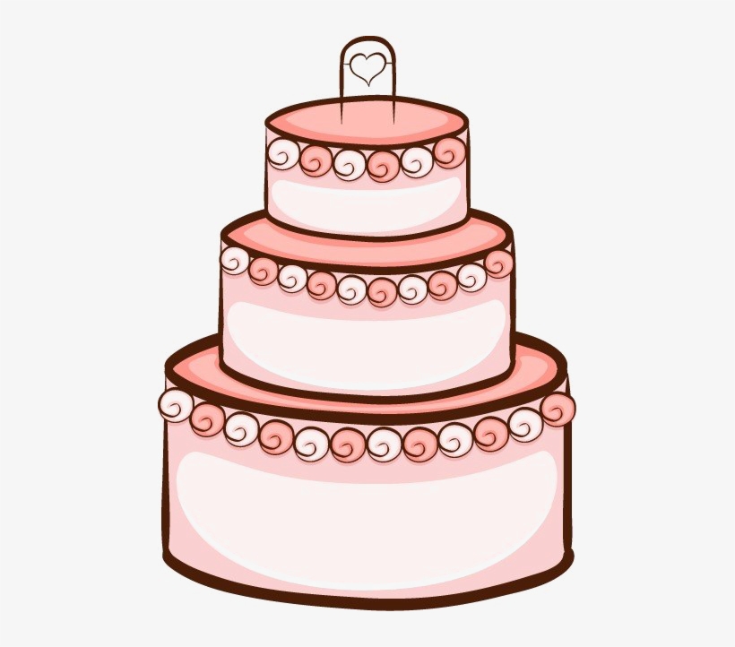 Decorative Wedding Cake Png Image Background - Simple Drawing Of Cakes ...