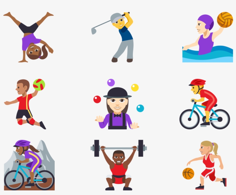 New Sport Emoji Were Added With Gender And Skin Tone PNG Image ...