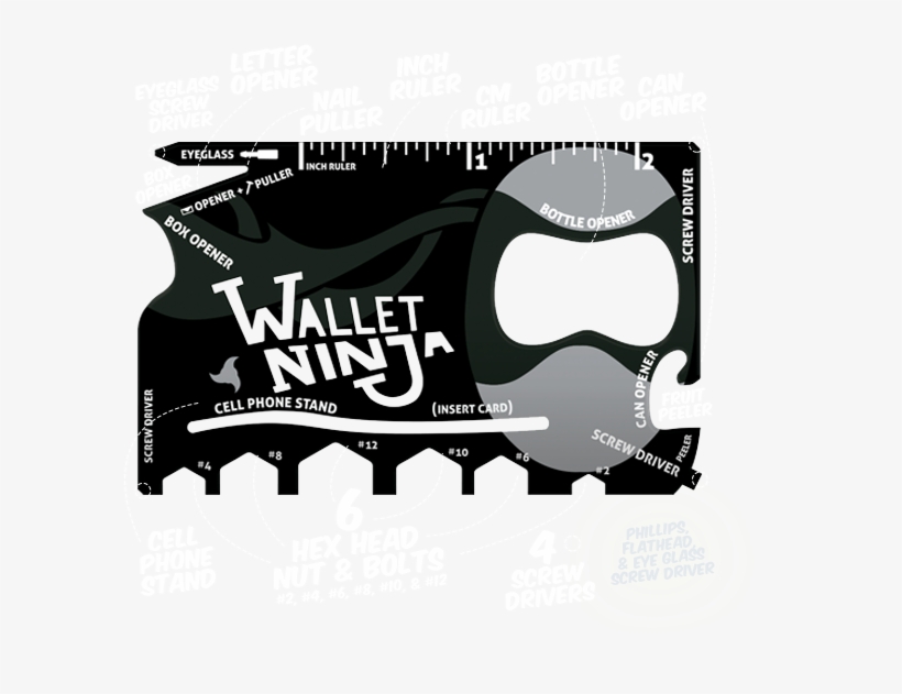 Wallet Ninja Tool - Clearance Wallet Card Ninja Tool - Black PNG Image ...