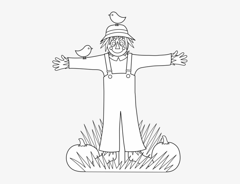 Simple Scarecrow Clip Art Black And White