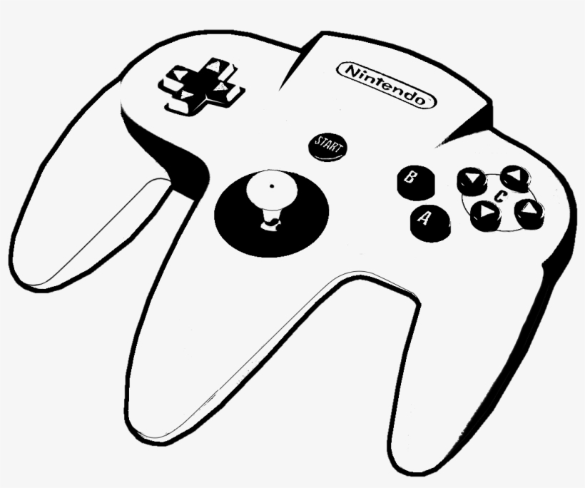 Download Stencil 64 Controller - Nintendo 64 Controller Drawing ...