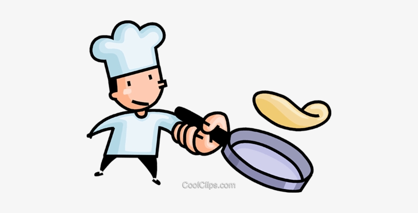 Chef Flipping A Pan Cake Royalty Free Vector Clip Art - Cartoon Baker ...
