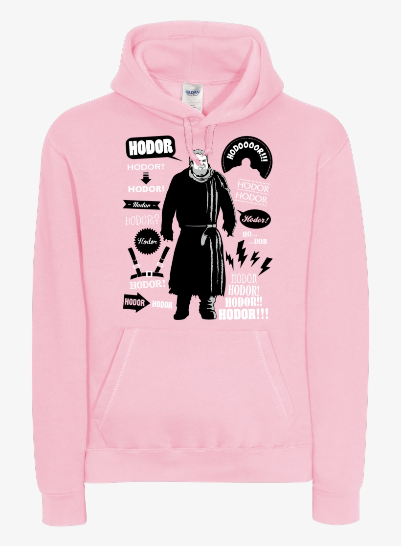 Olipopart Hodor Quotes Sweatshirt B&c Hooded PNG Image | Transparent ...