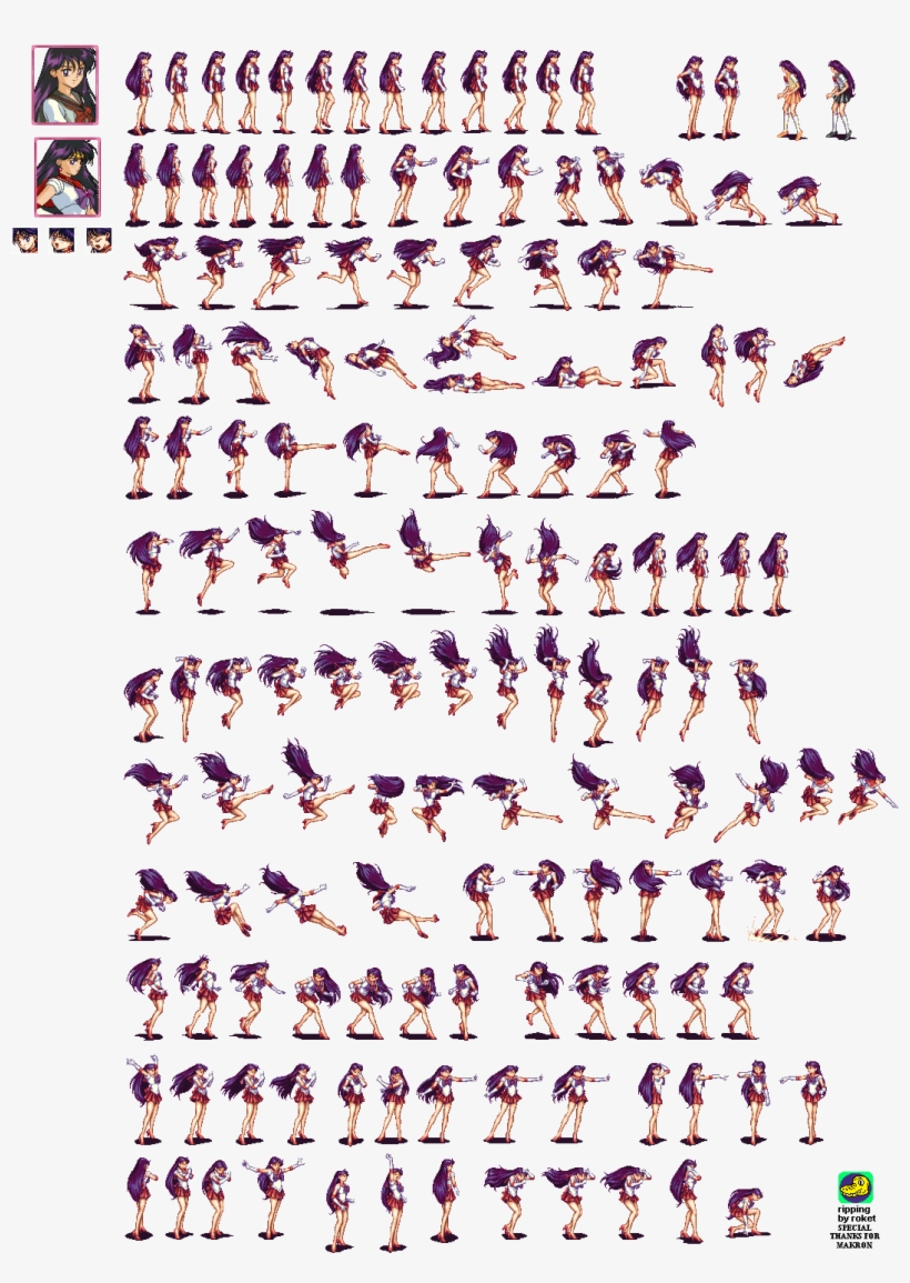 Click To View Full Size - Sailor Moon Sprite Sheet PNG Image ...