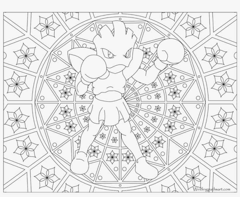 Download Adult Pokemon Coloring Page Hitmonchan - Pokémon | Transparent ...