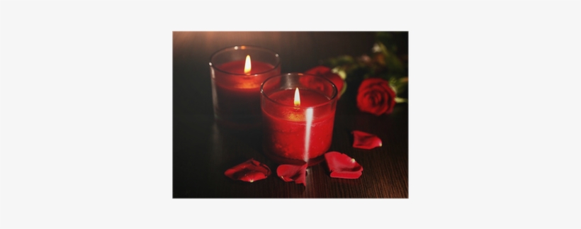 Download Beautiful Romantic Red Candles With Flower Petals Poster ...