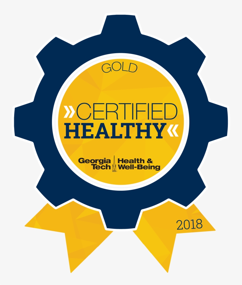 Gold Certified Healthy Badge - Georgia Institute Of Technology PNG ...