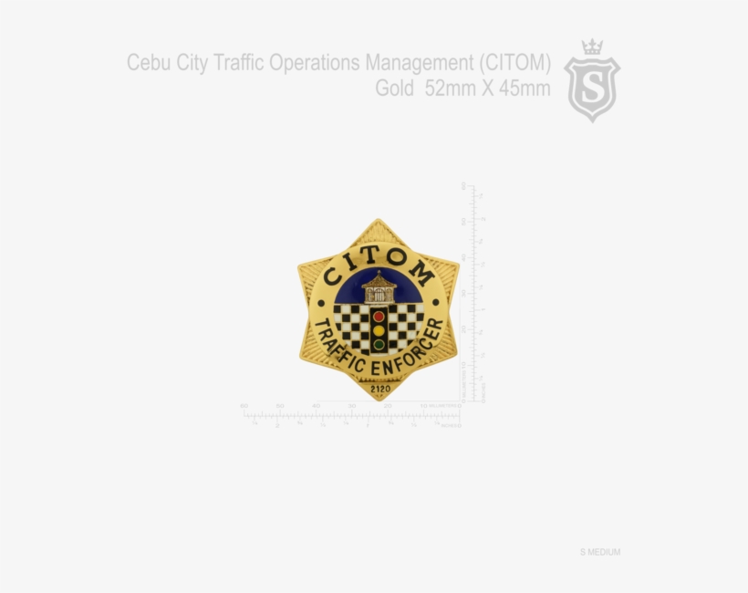 Cebu City Traffic Operations Management Badge Gold - Citom PNG Image ...