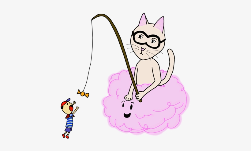 Swimming Lakitu Cat - Cartoon PNG Image | Transparent PNG Free Download ...