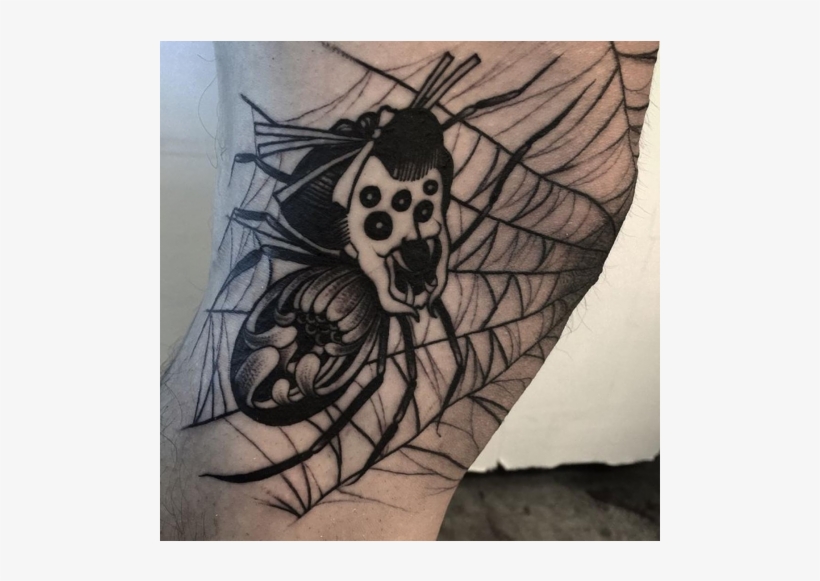Neo Traditional Spider Tattoo