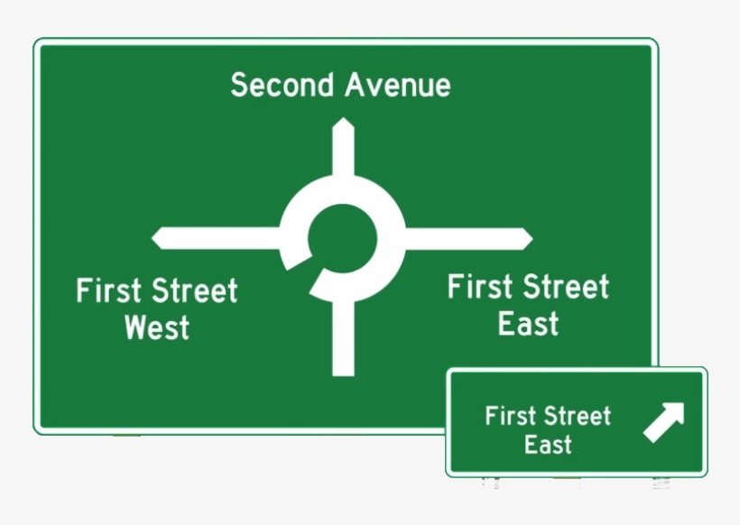 Directional Street Sign - Roundabout Sign PNG Image | Transparent PNG ...