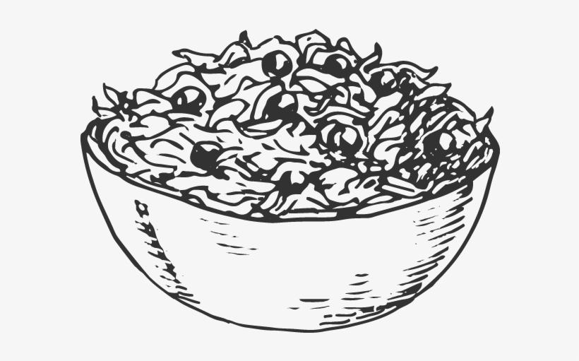 Download Salad Picture Drawing - Salad Bowl Line Drawing | Transparent ...
