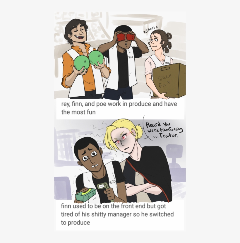 Rey Finn Poe Tumblr - Finn X Poe Comic PNG Image | Transparent PNG Free ...