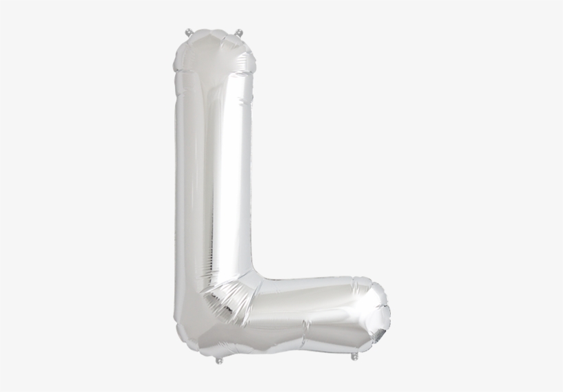 Download 34" Silver Letter L Foil Balloon | Transparent PNG Download ...