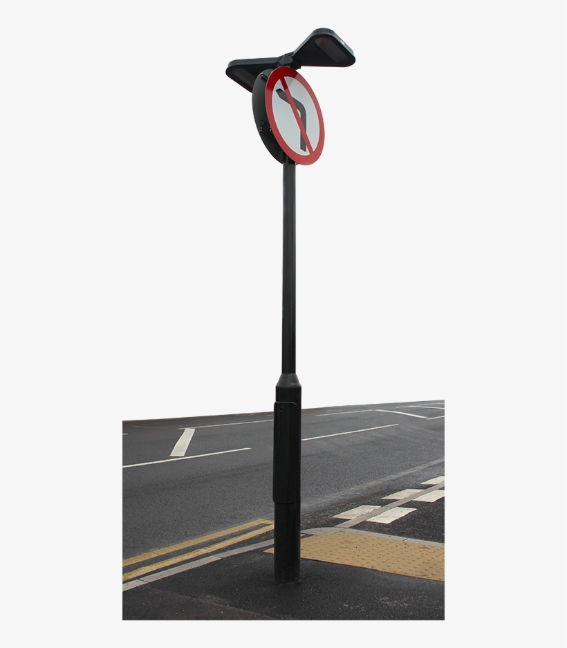 Large Base Post With Delta Led Sign Light - Road Sign Light Uk PNG ...