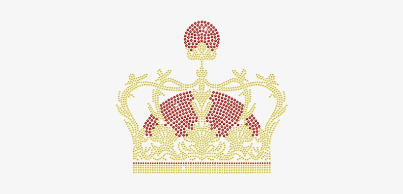 Cstar Motif Gold Crown With Red Ball Of King With Rhinestone - Gold PNG ...