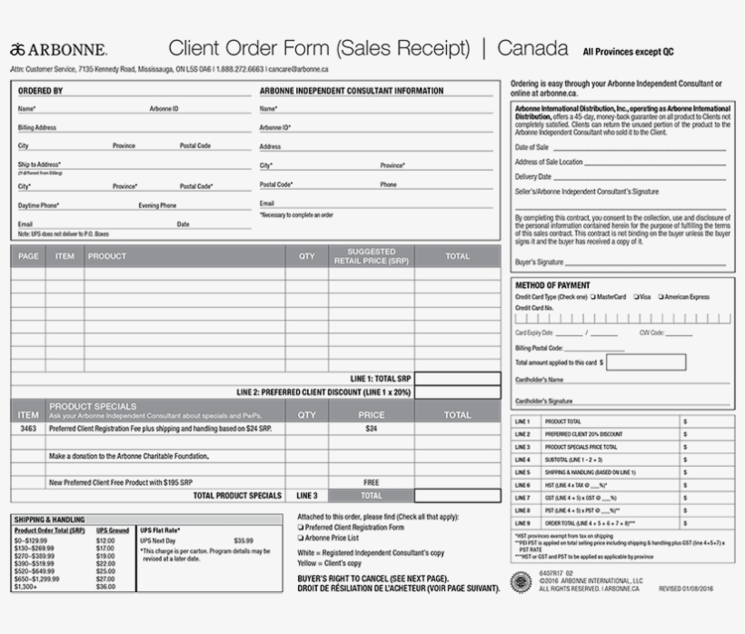 Client Order Form - Arbonne Order Form PNG Image | Transparent PNG Free Download on SeekPNG