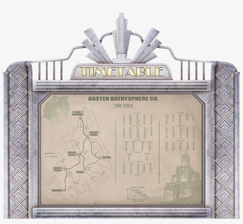Bioshock 1 Austen Bathysphere Time Table Map, - Bioshock PNG Image ...