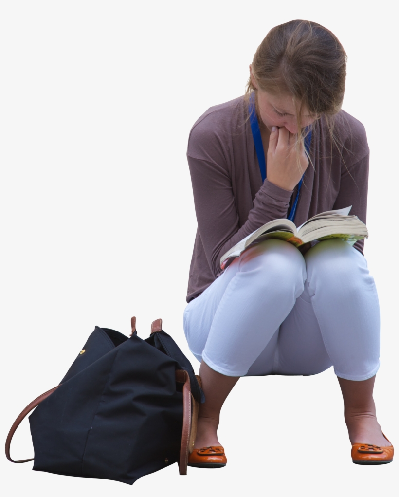 Download Young Girl Reading Book - Reading Book Person Png ...