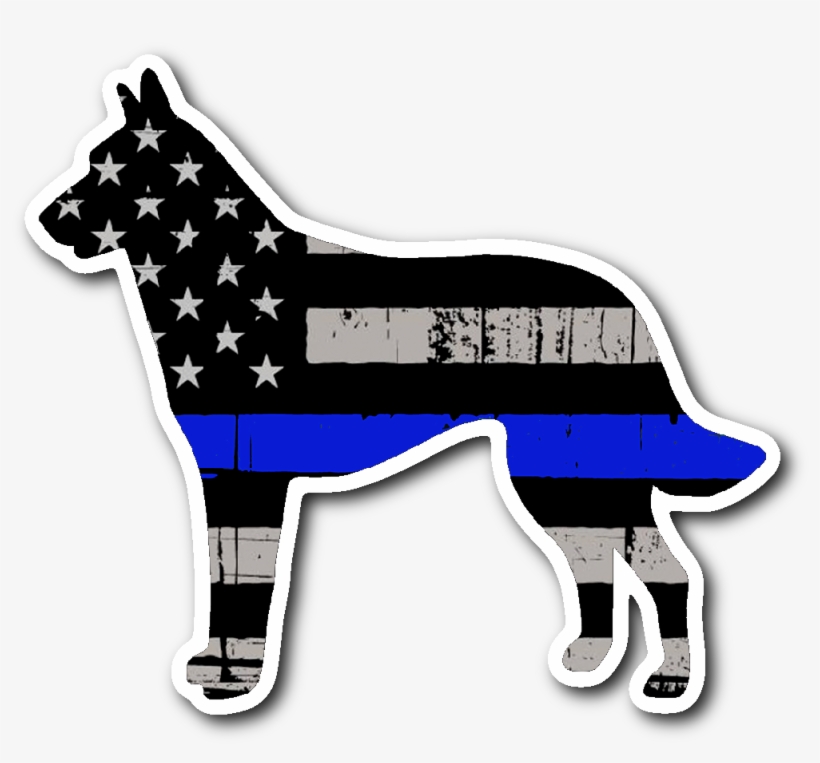 K-9 Belgian Malinois Thin Blue Line Flag Sticker - Thin Blue Line K9 ...
