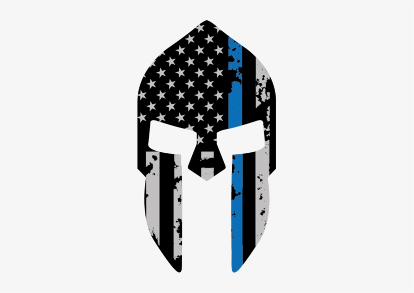 Download Spartan Thin Blue Line Car Window Decal, Police Decal ...