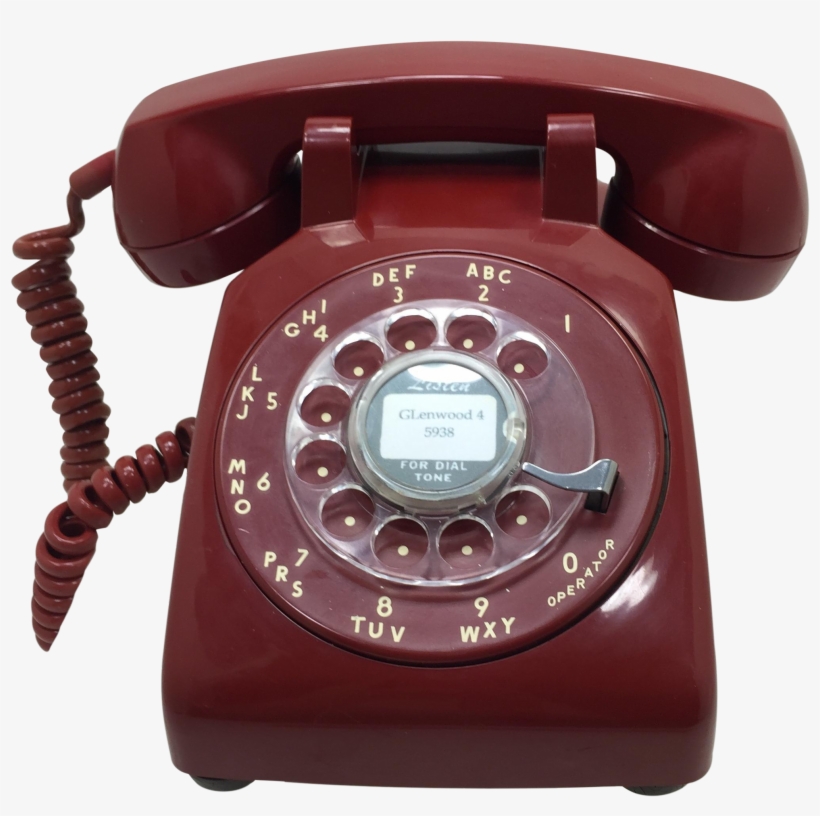 Western Electric Red Rotary Dial Telephone - Telephone PNG Image ...