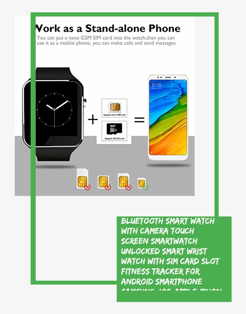 Bluetooth Smart Watch With Camera Touch Screen Smartwatch - Smartwatch ...