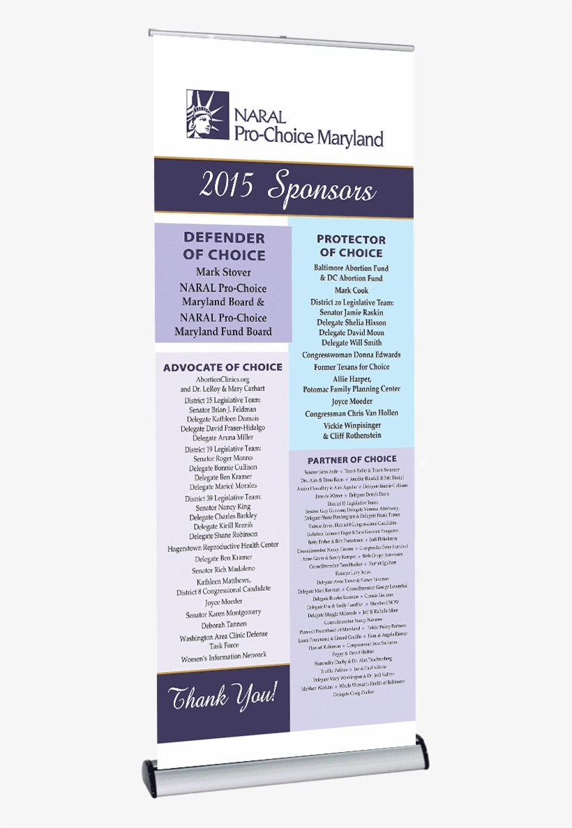 Sponsor Banner For Naral Pro-choice Maryland - Quinter Design PNG Image ...
