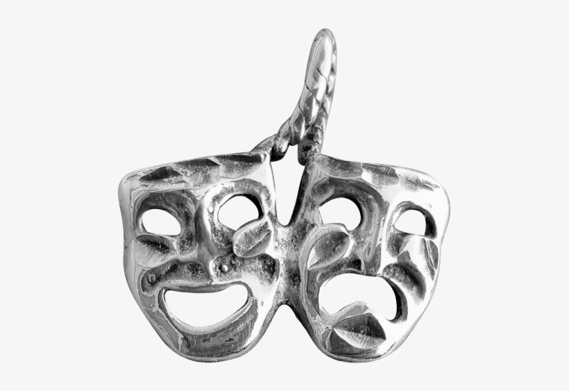 Sterling Silver Bracelet Charm Thespian Masks Theatre - Mask PNG Image ...