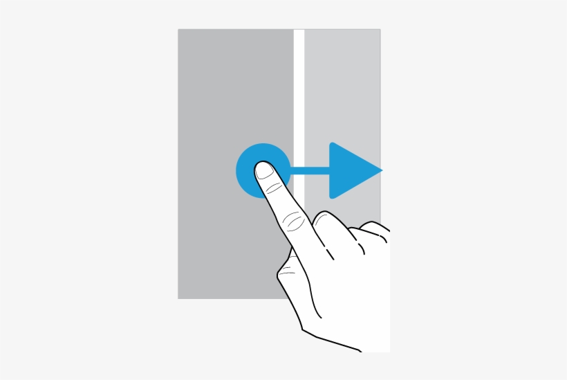 Screen Showing A Finger Moving To The Right - Touch Screen Cartoon Png ...