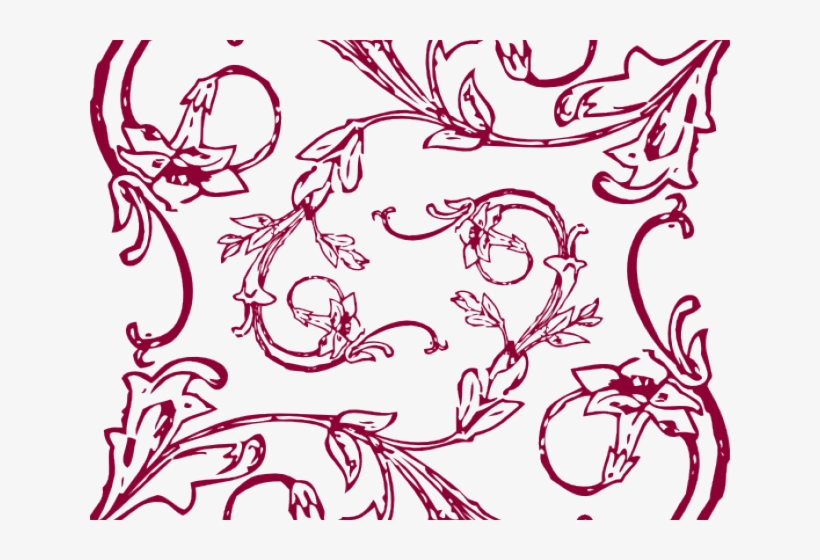 Line Art Clipart Filigree - Floral Tile Png PNG Image | Transparent PNG ...