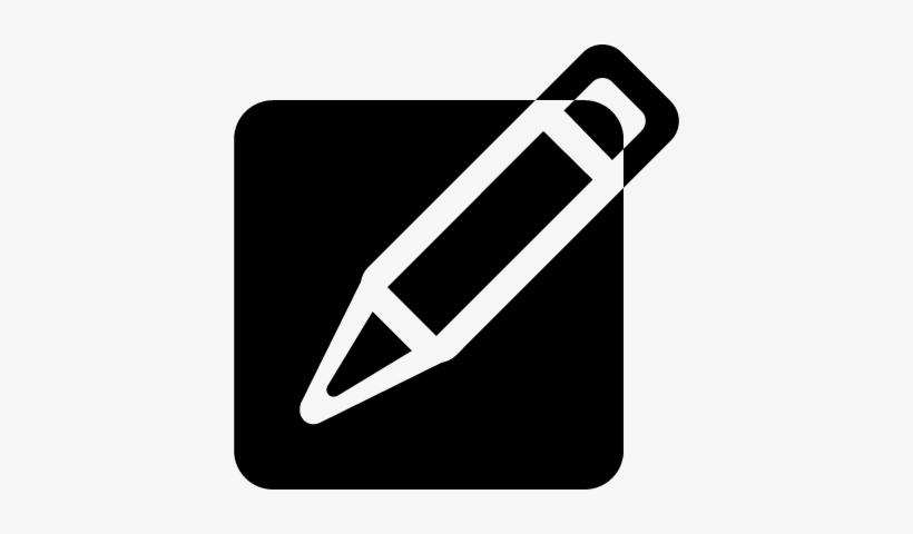Writing Tools Symbol Of Interface With Black Square - Paper And Pencil ...