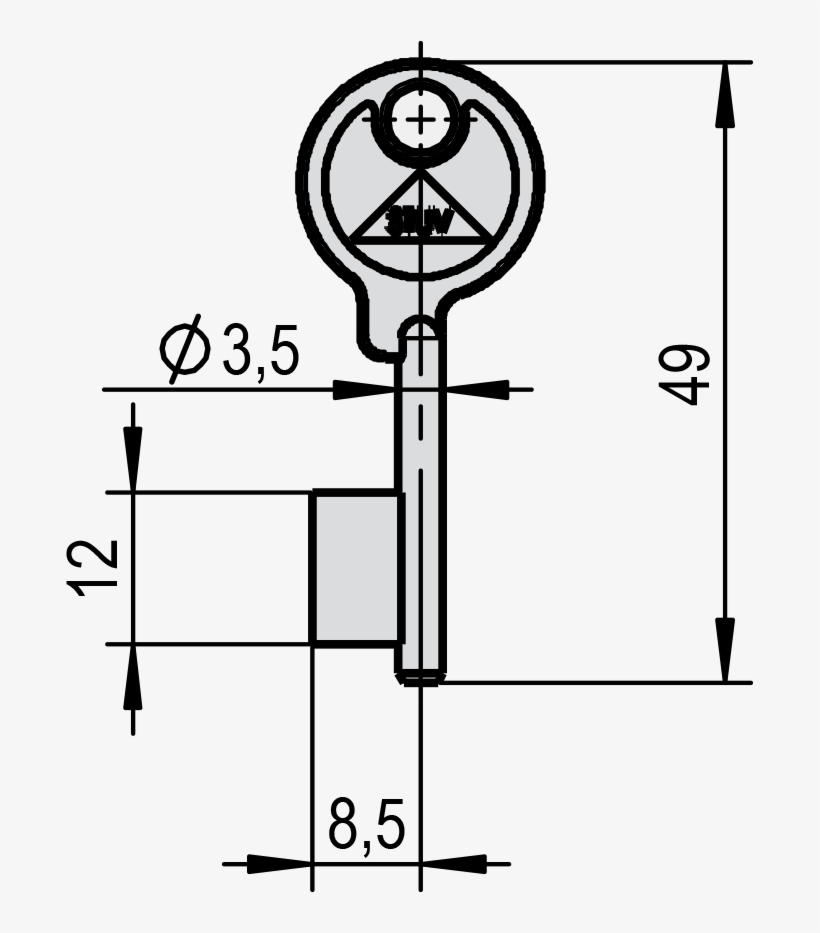 Key Blank, Stamp Stuv, Length 49 Mm - Diagram PNG Image | Transparent ...