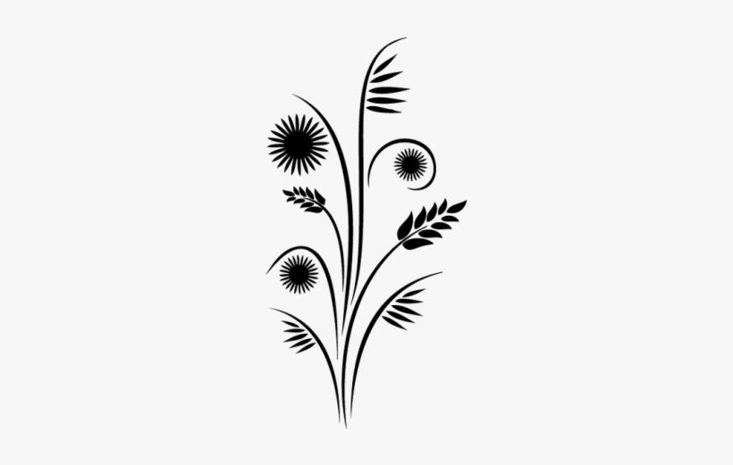 Vinilo Decorativo Flores Con Forma De Sol Y Espigas - Floral Design PNG ...