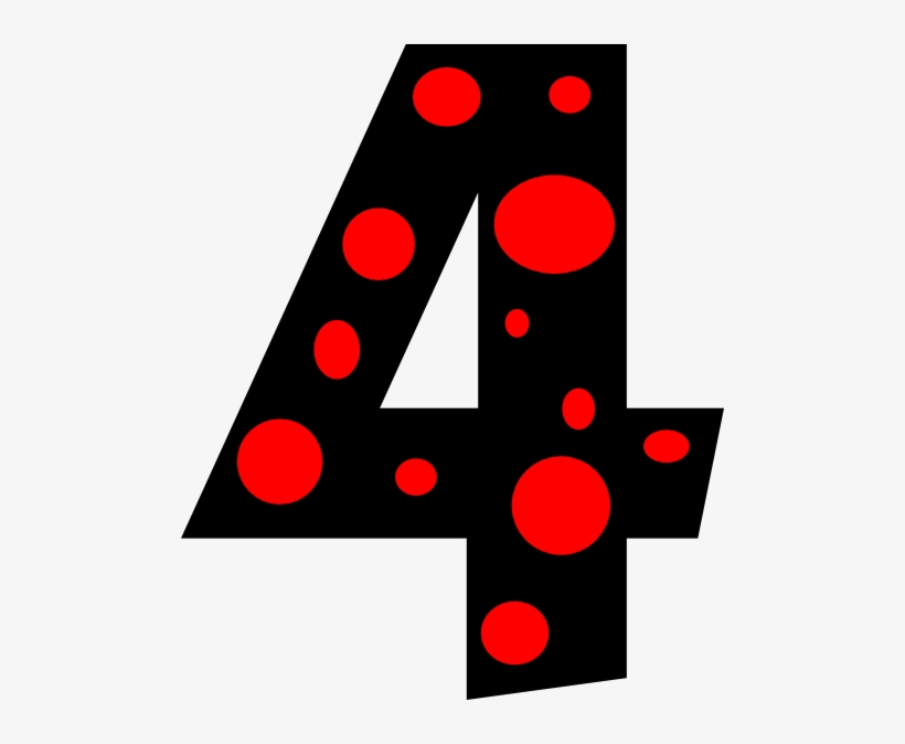 Download Red Dot Number 4 Clipart - Clip Art Number 4 | Transparent PNG ...