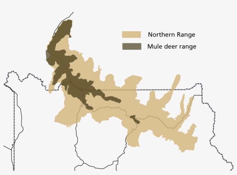 Map Of The Northern Part Of The Park, Showing The Mule - Distribution ...
