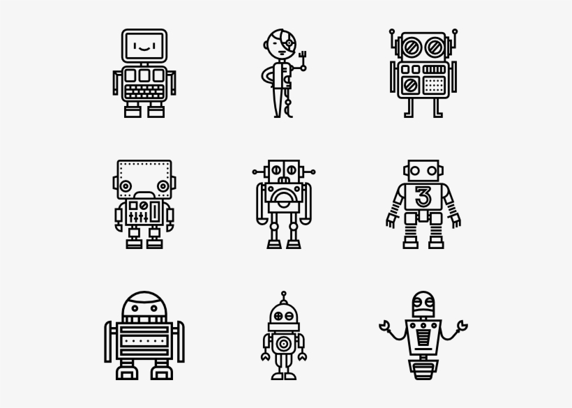Download Robot Pictograms - Robot Icon Line | Transparent PNG Download ...