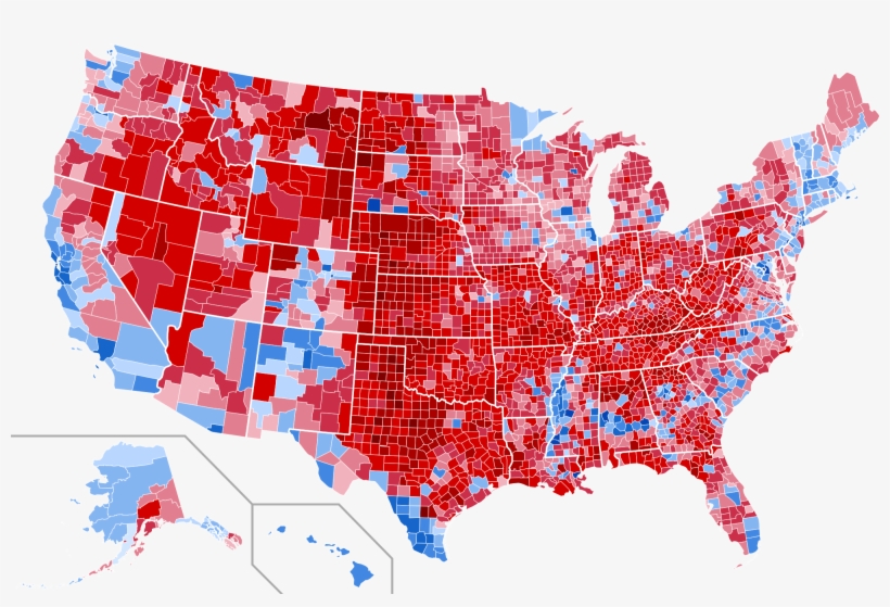 In - 2017 Presidential Election Map By County PNG Image | Transparent ...