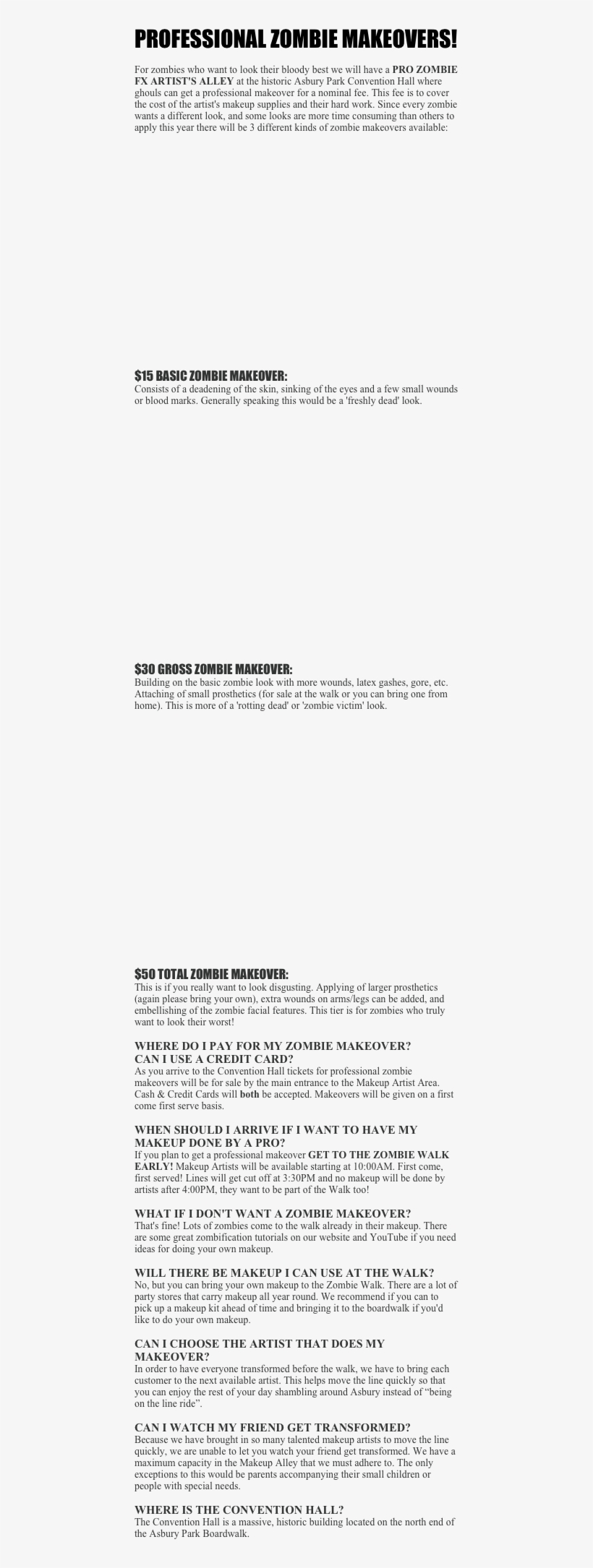 Professional Zombie Makeovers For Zombies Who Want - Asbury Park PNG ...