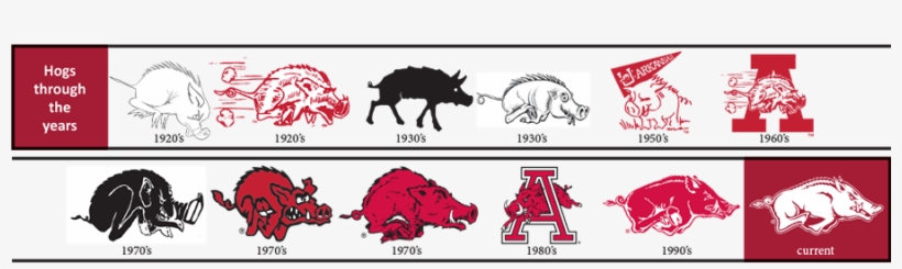 Hogs Through The Years - Arkansas Razorbacks Through The Years PNG ...
