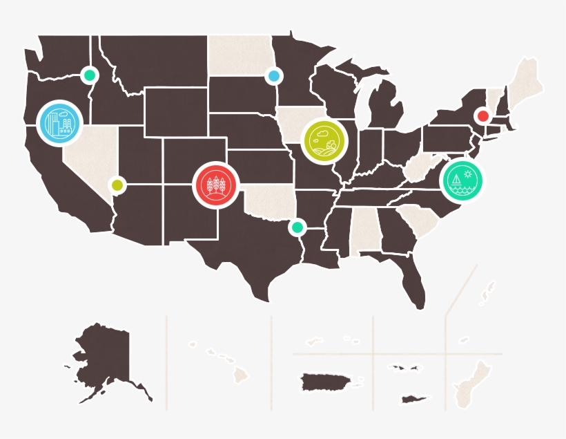 Map Of Us Where Atsdr Worked - Casabella West Coast Butter Keep 'n ...