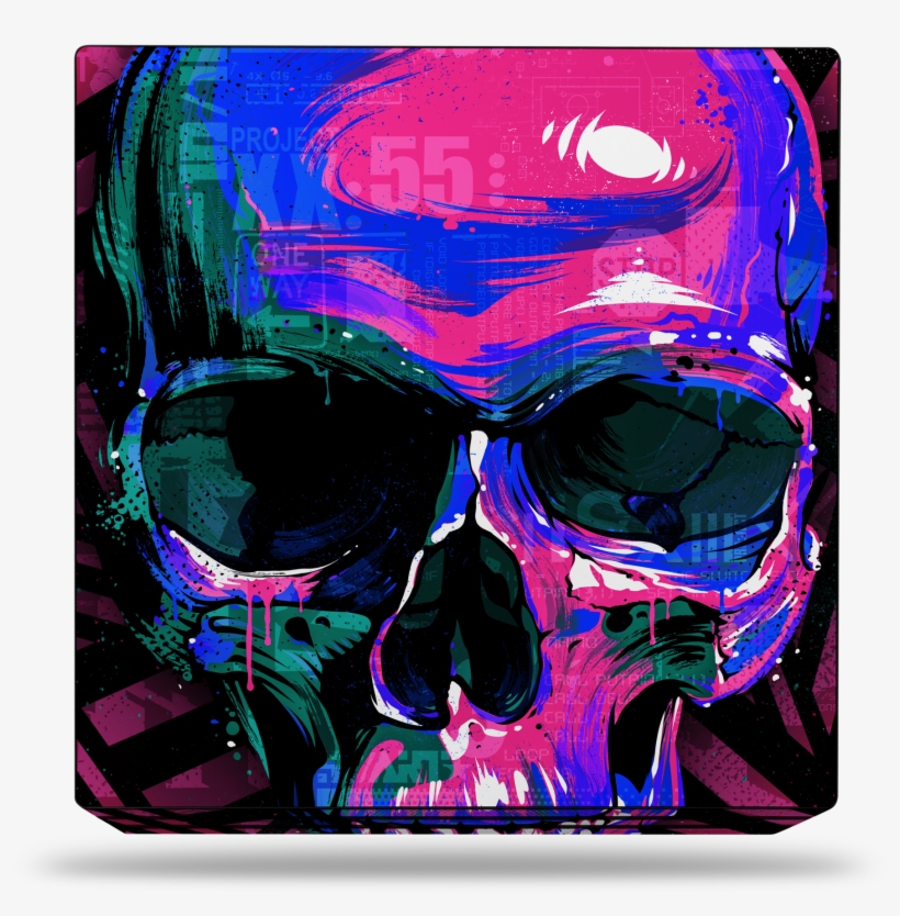 Sony Ps4 Pro Cyber Skull Skin - Microsoft Xbox One X PNG Image ...