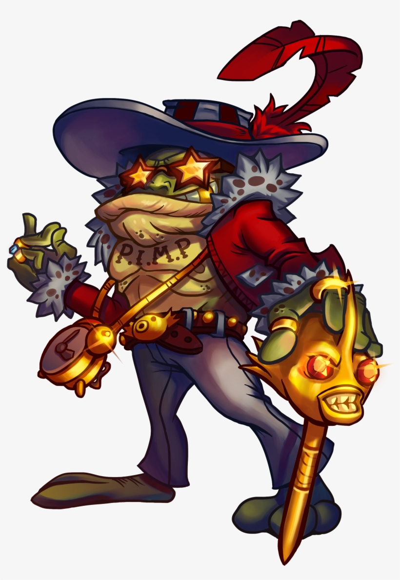 Characterrender Froggy Skin Pimp Redbg - Awesomenauts Froggy G PNG ...