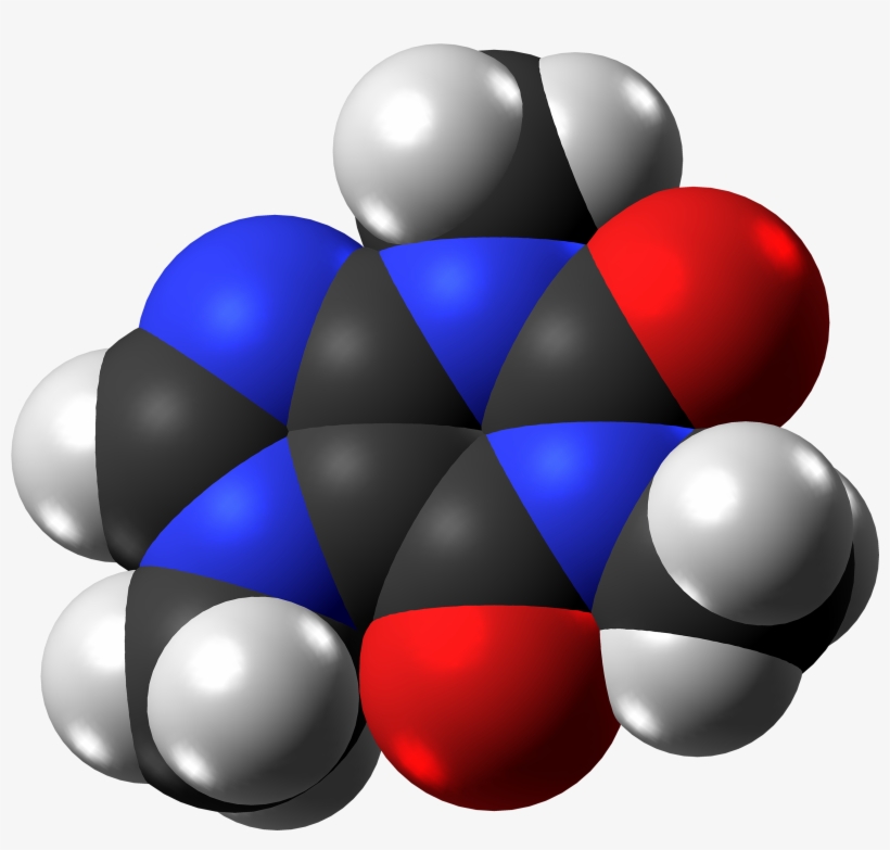 Caffeine Molecule Spacefill From Xtal - Graphic Design PNG Image ...