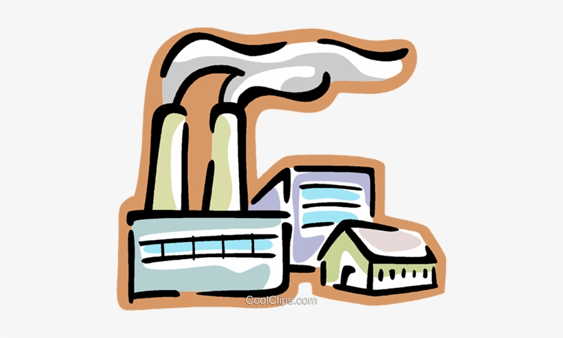Factory With Smokestack Royalty Free Vector Clip Art - Factory Clipart ...